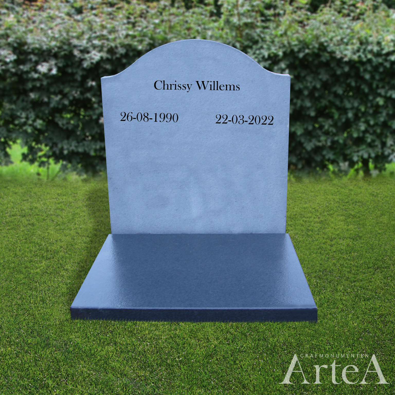 Grafsteen letterplaat traditioneel - LP04 - Artea